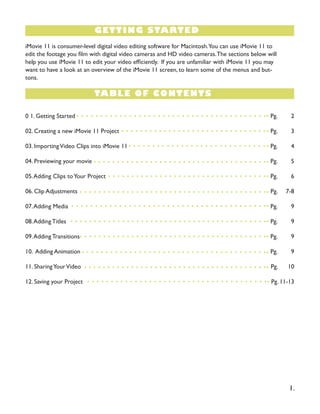 Imovie tutorial | PDF
