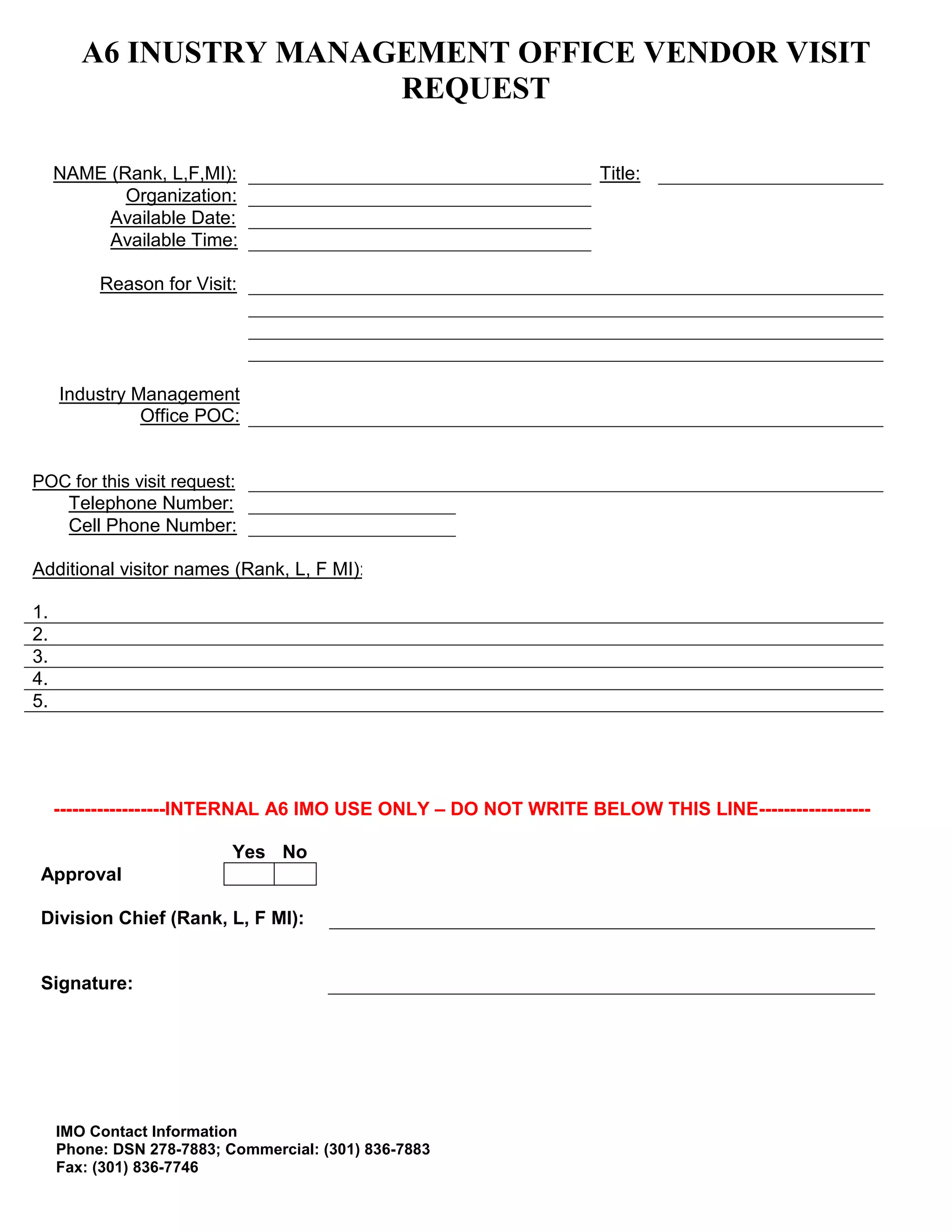 IMO Visit Request Form | PDF