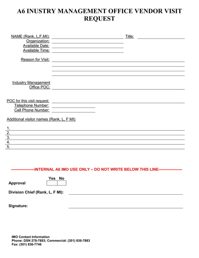 IMO Visit Request Form | PDF