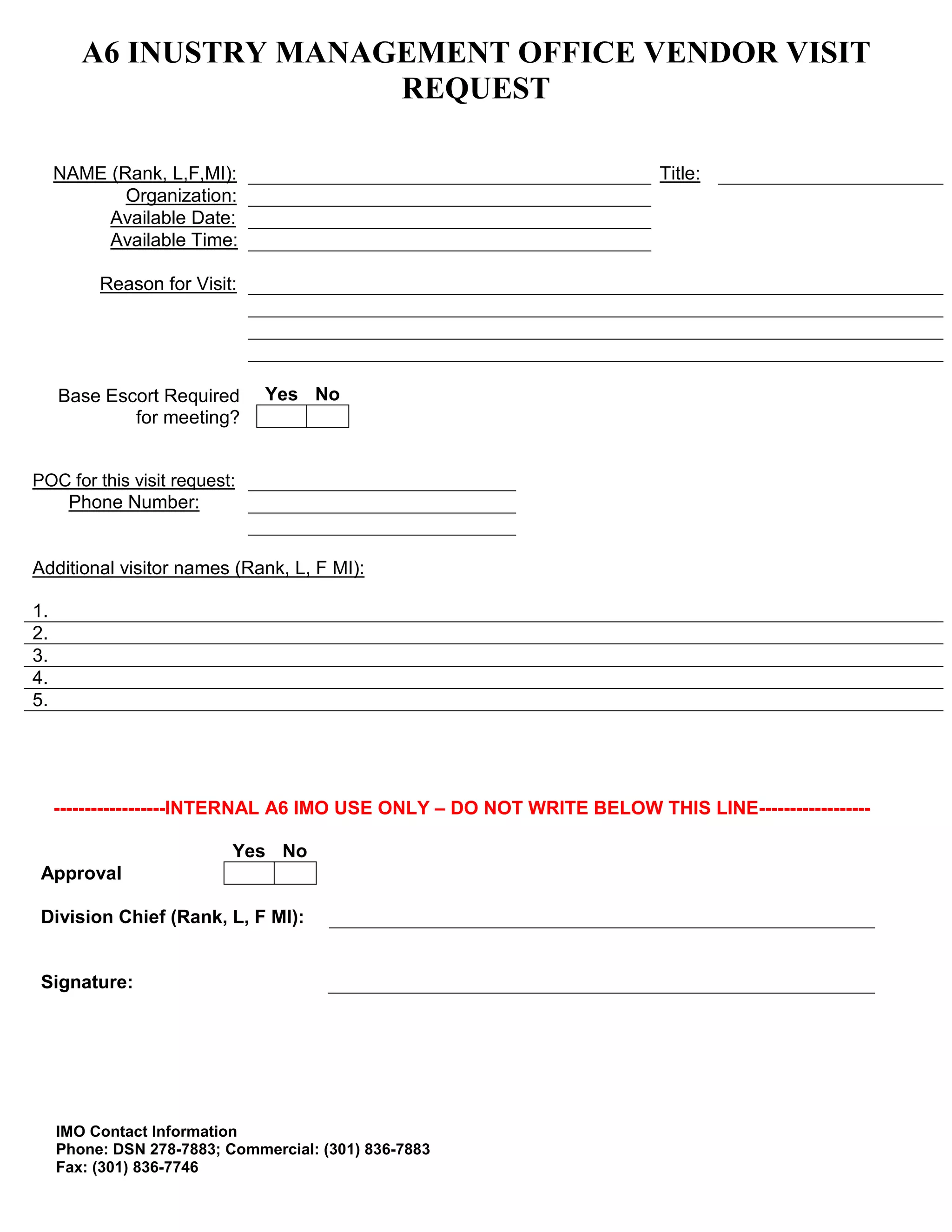 IMO Visit Request Form | PDF
