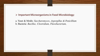 Imp. microorganisms in food microbiology | PDF
