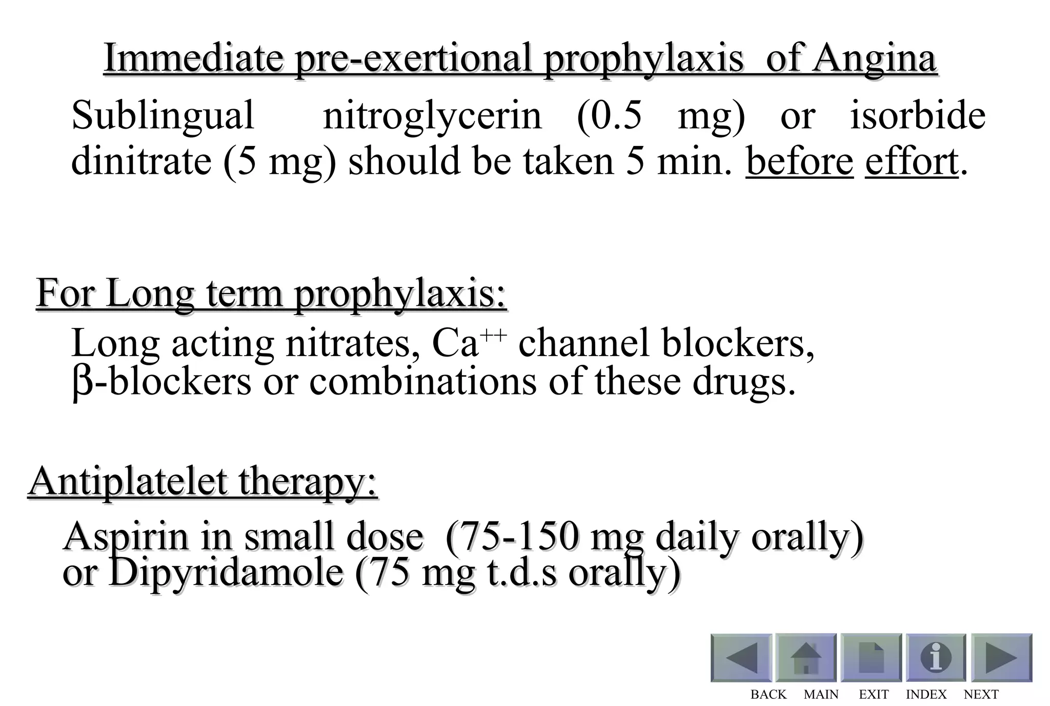 Management of Angina Pectoris | PPT
