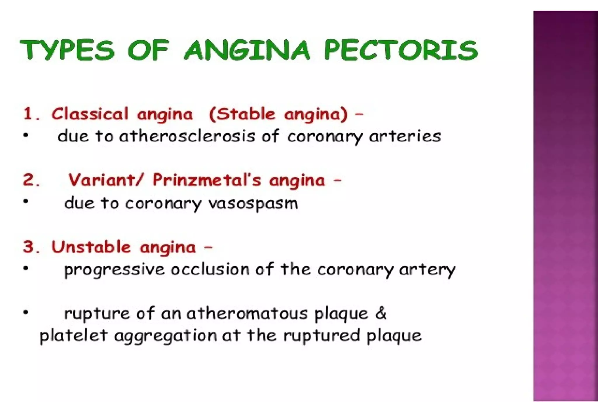 Management of Angina Pectoris | PPT
