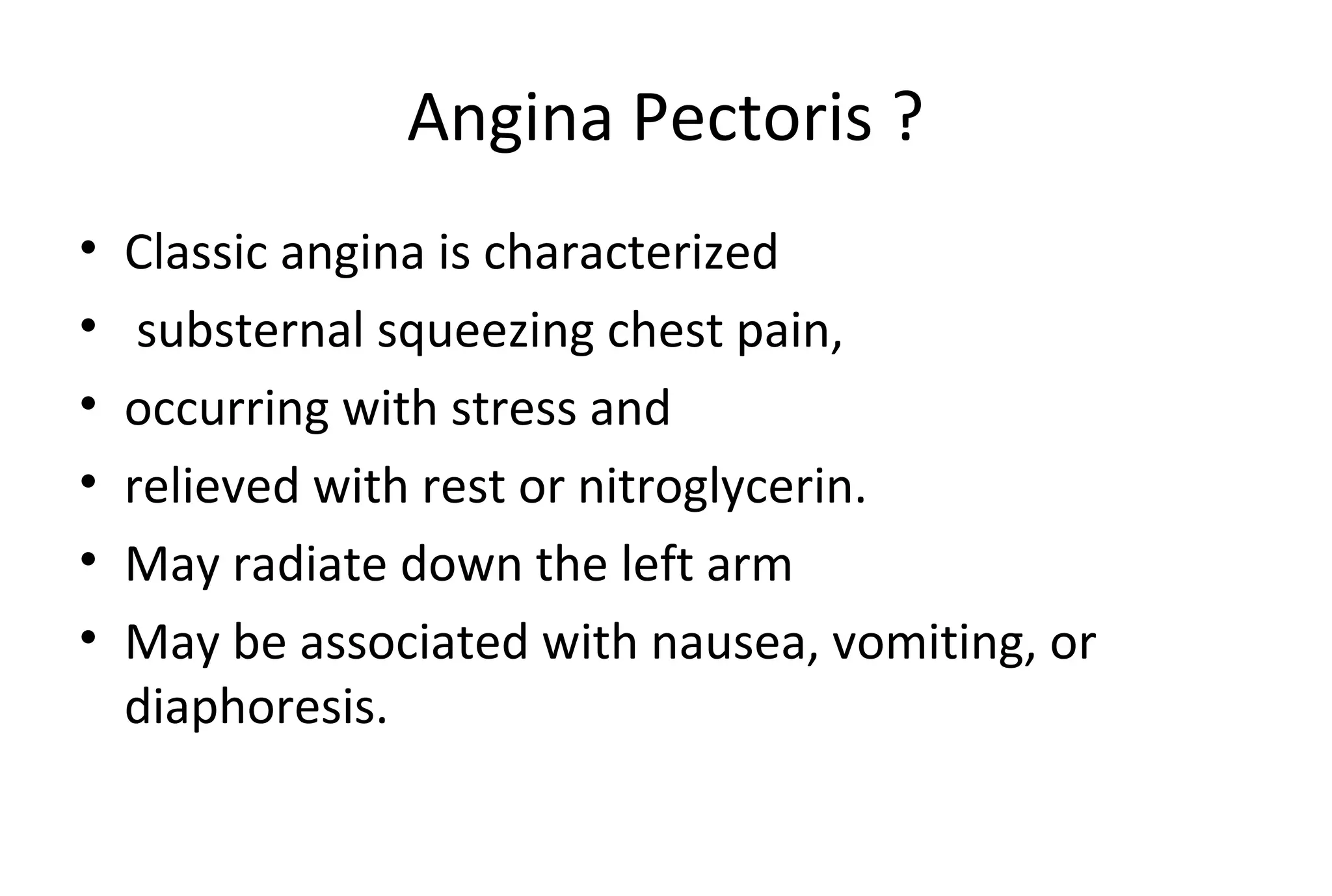 Management of Angina Pectoris | PPT