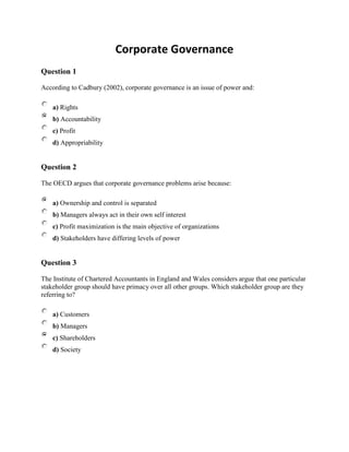managerial policy Imp2...corporate governance mcq's | DOCX