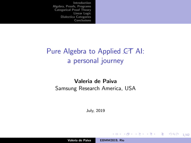 Pure Algebra to Applied AI: a personal journey | PPT