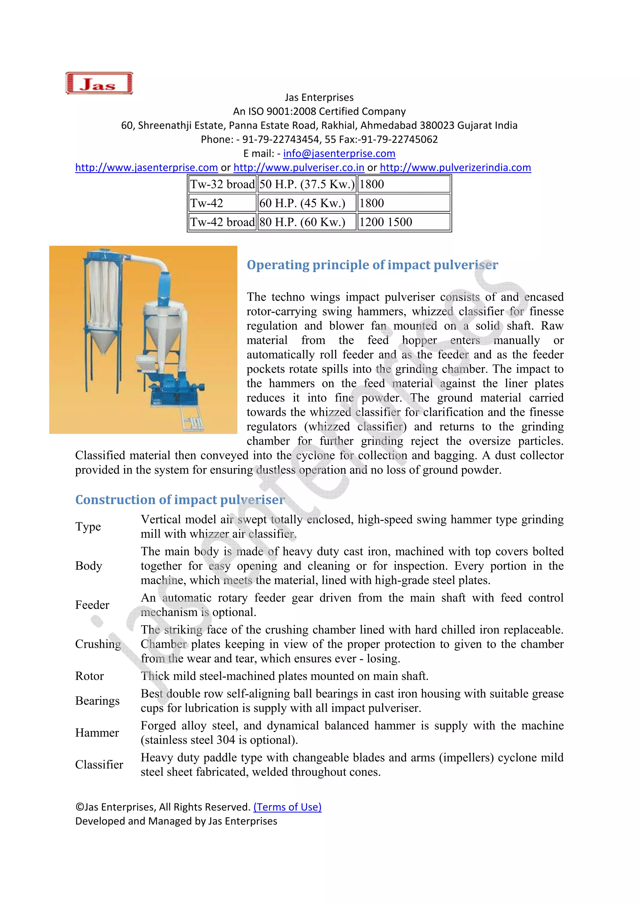 Impact pulveriser | PDF