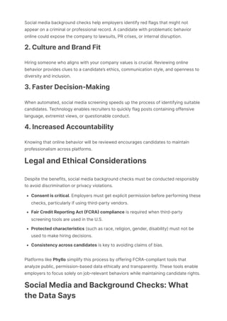 The Impact Of Social Media Background Checks For Employment | PDF