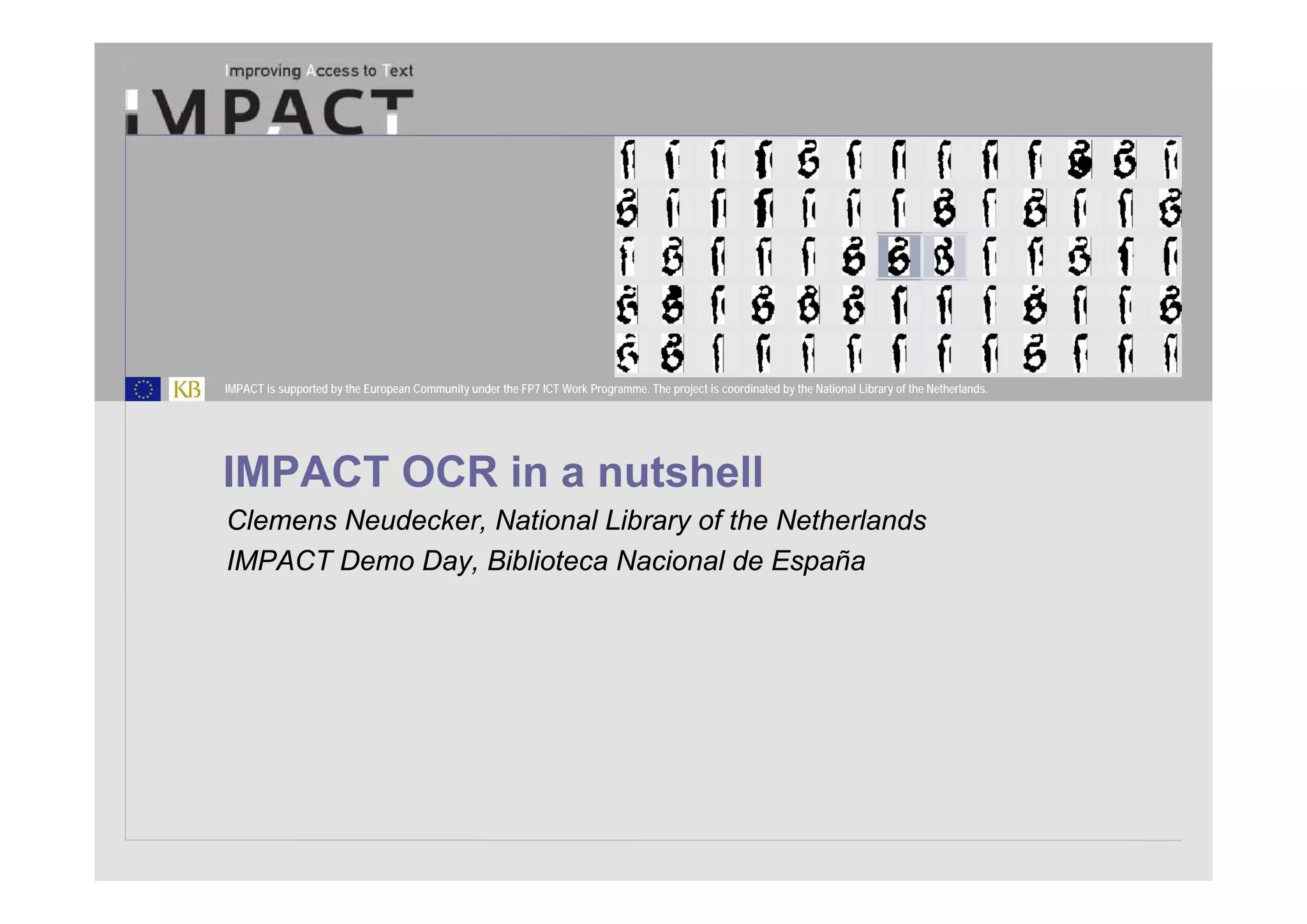 IMPACT OCR in a nutshell. Clemens Neudecker | PDF | Desktop Publishing ...