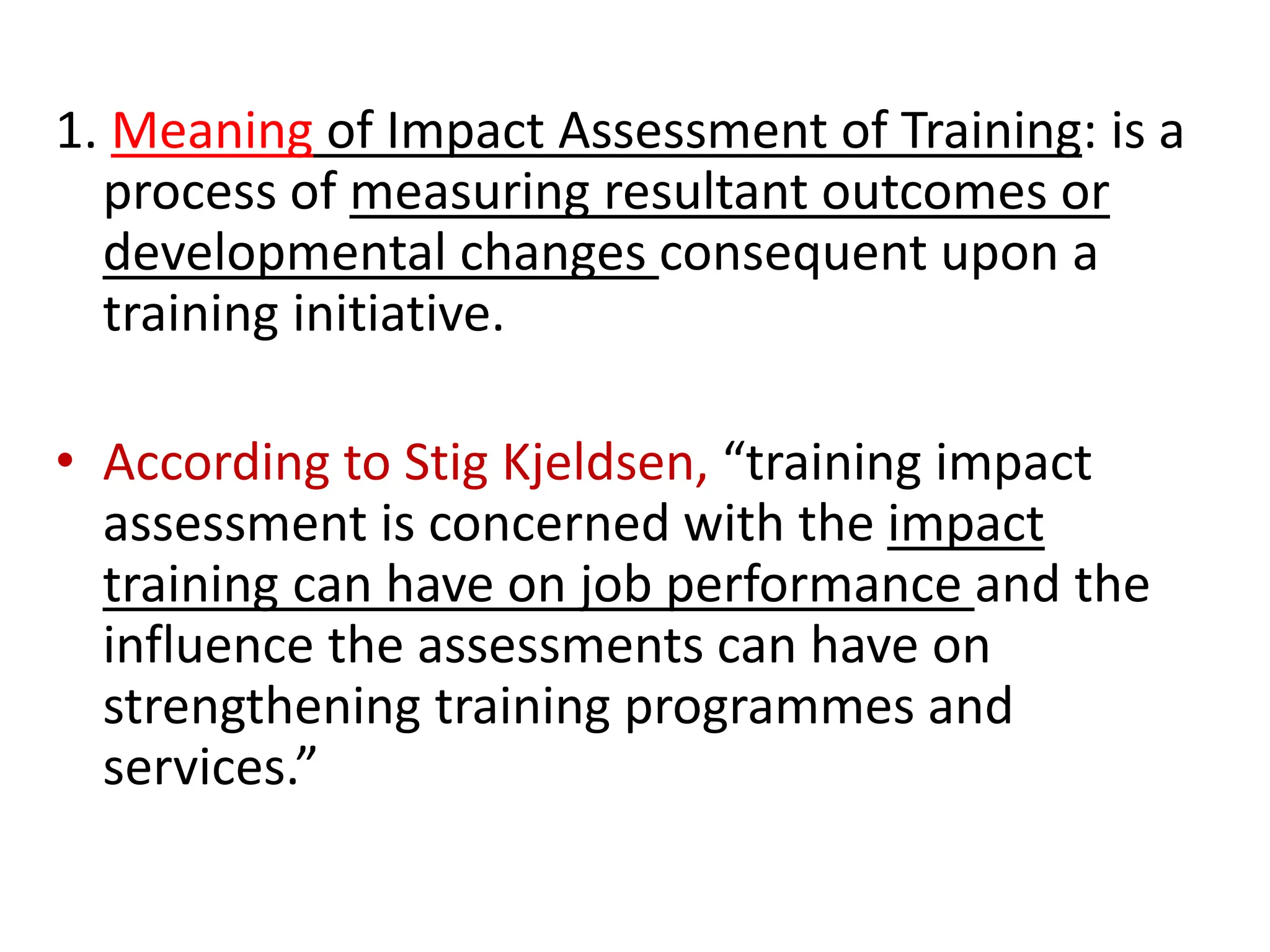 Training Impact assessment or capacity development impact assessment ...