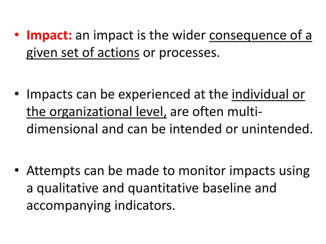 Training Impact assessment or capacity development impact assessment ...