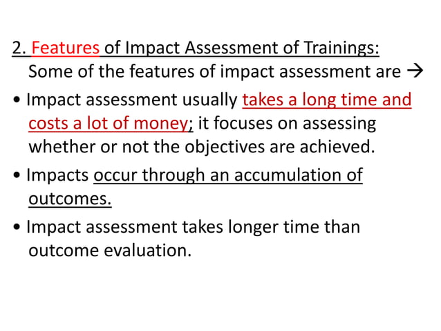 Training Impact assessment or capacity development impact assessment ...