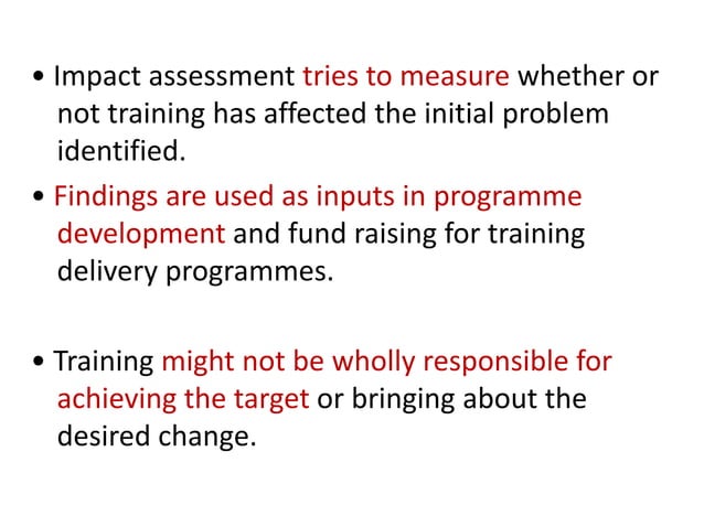 Training Impact assessment or capacity development impact assessment ...