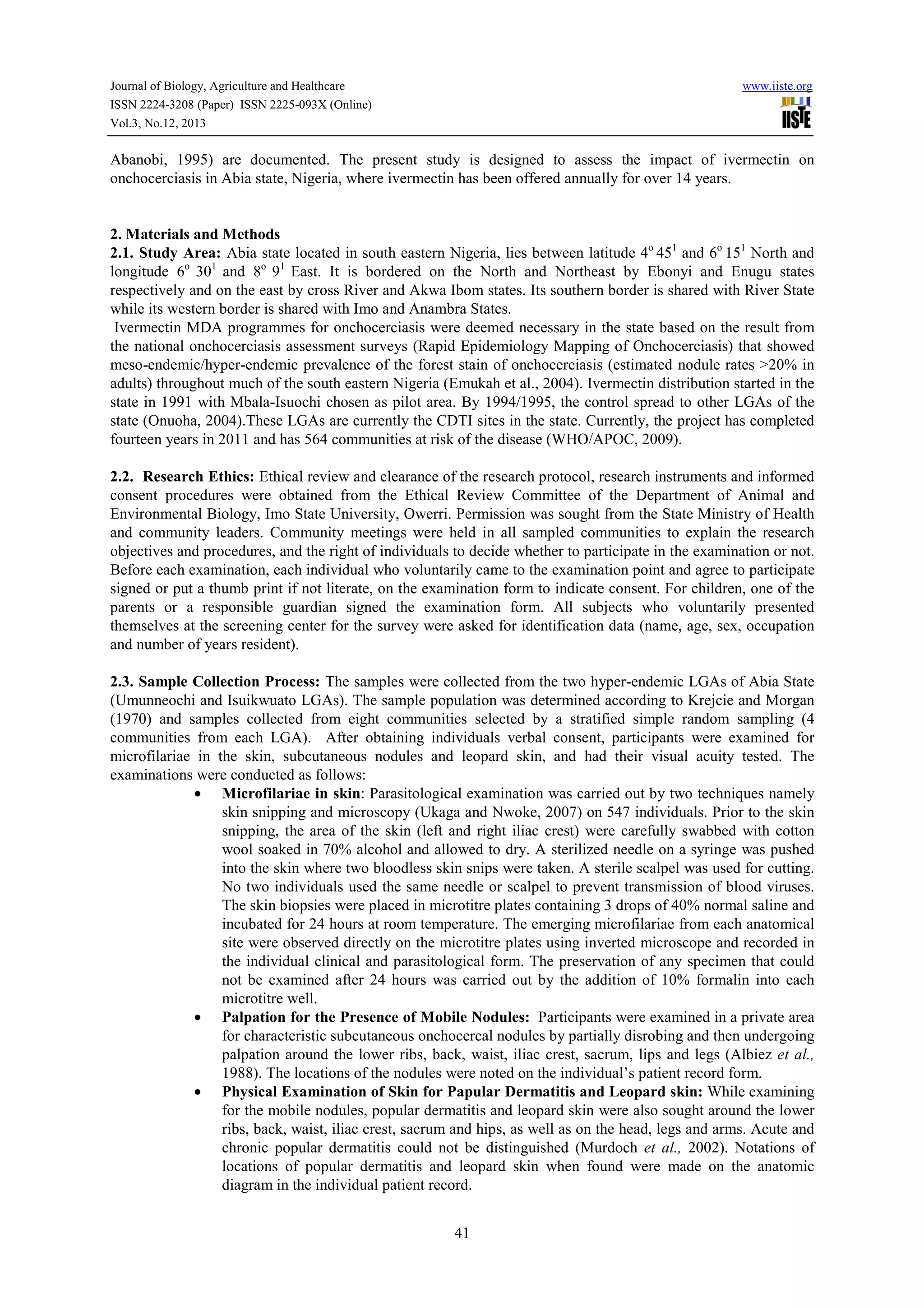 Impact Assessment Of Repeated Mass Ivermectin Treatment On Pdf