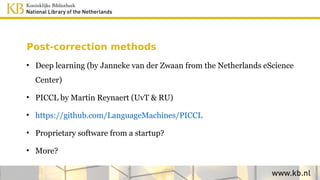 Evaluation and post-correction of OCR of digitised historical ...