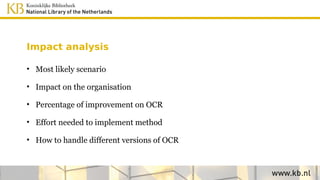 Evaluation and post-correction of OCR of digitised historical ...