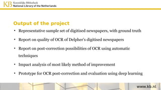 Evaluation and post-correction of OCR of digitised historical ...
