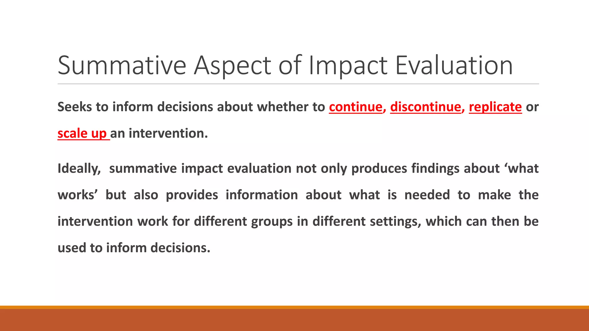 Impact evaluation an overview | PPTX