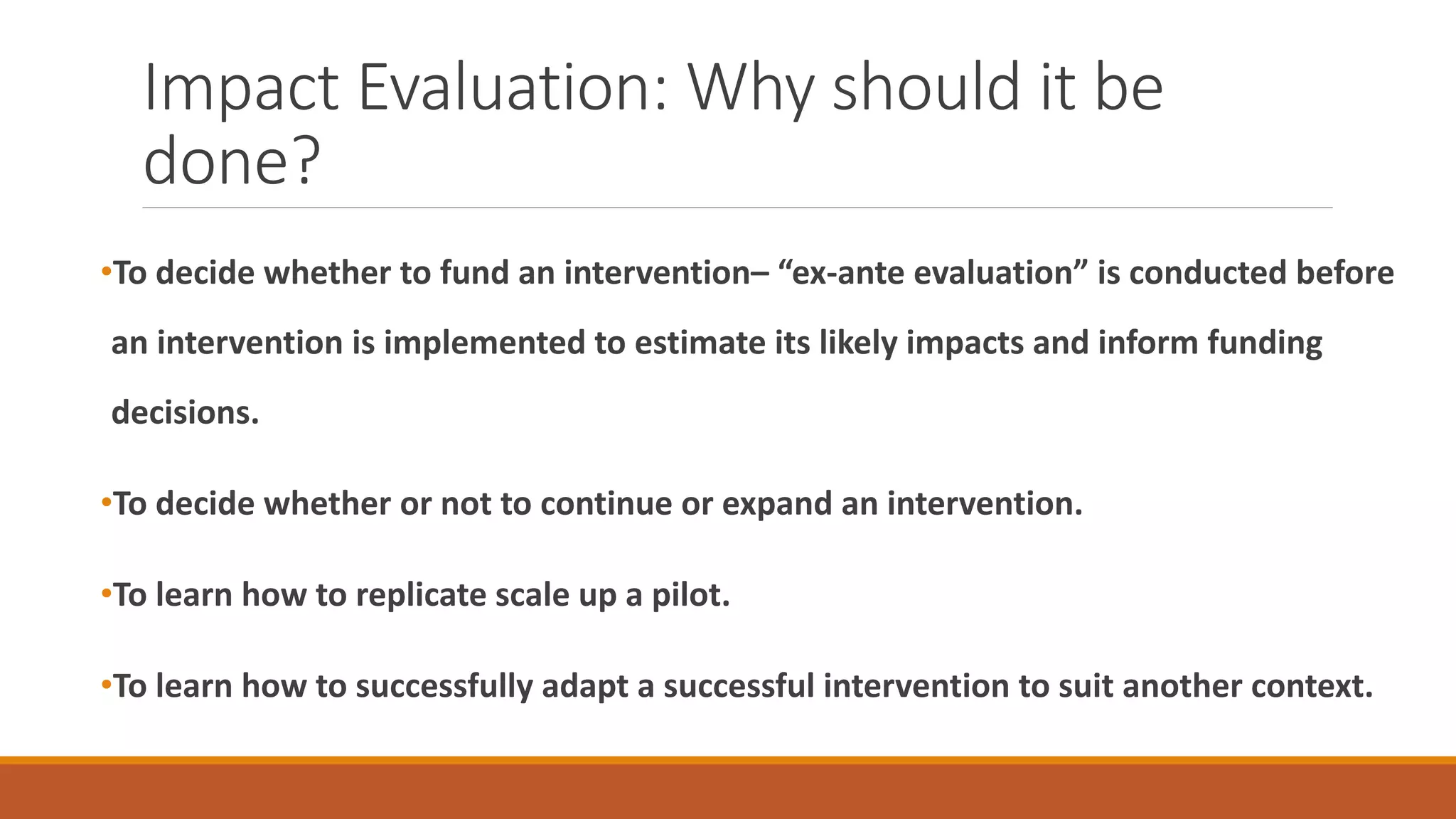 Impact evaluation an overview | PPTX
