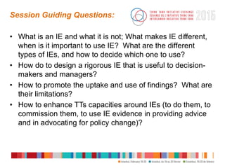 Impact Evaluation for Policy Making Learning about Rigorous Methods to ...