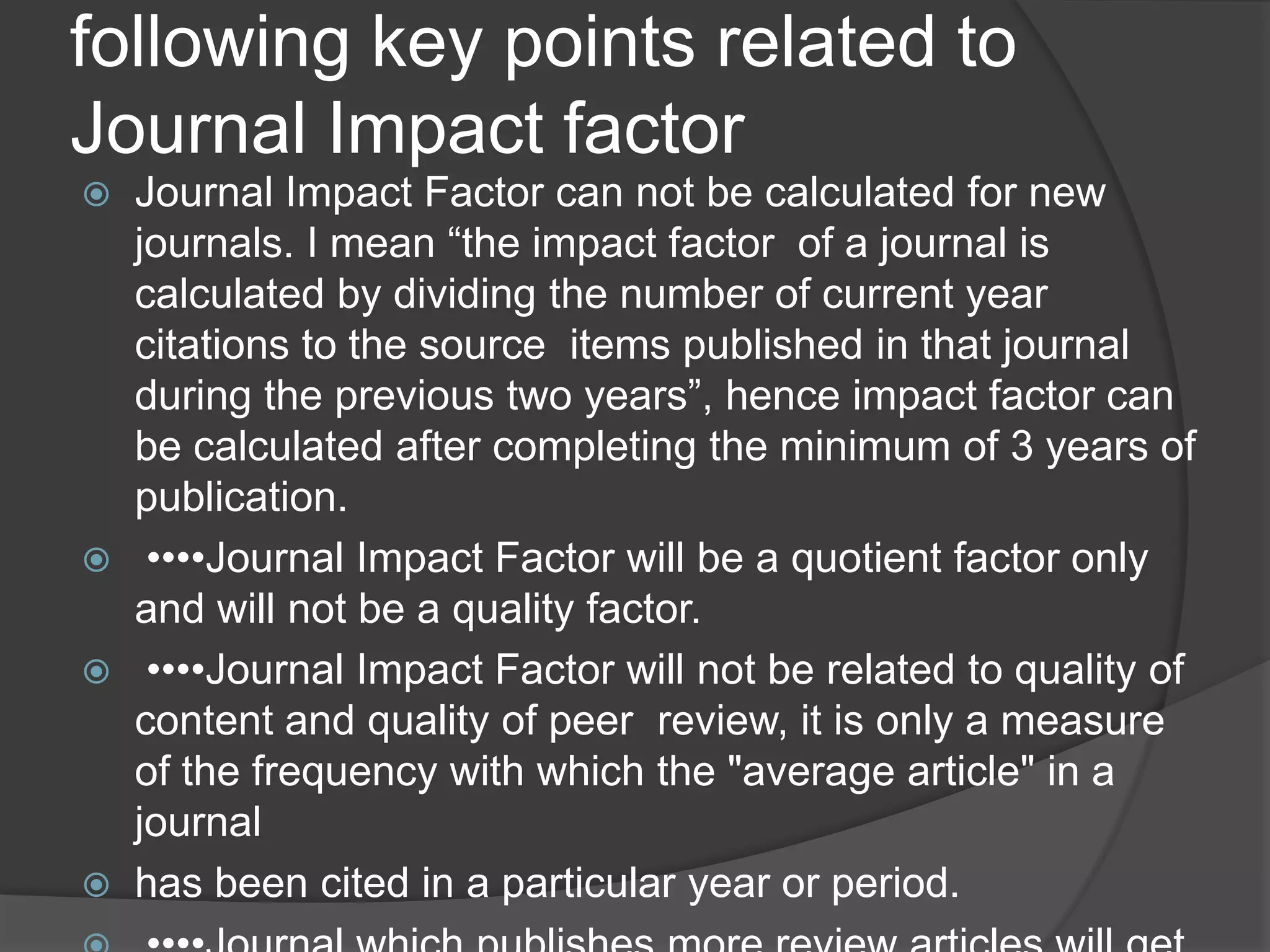 Impact factor of journals | PPTX