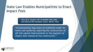 Overview of Municipal Impact fees | PPTX