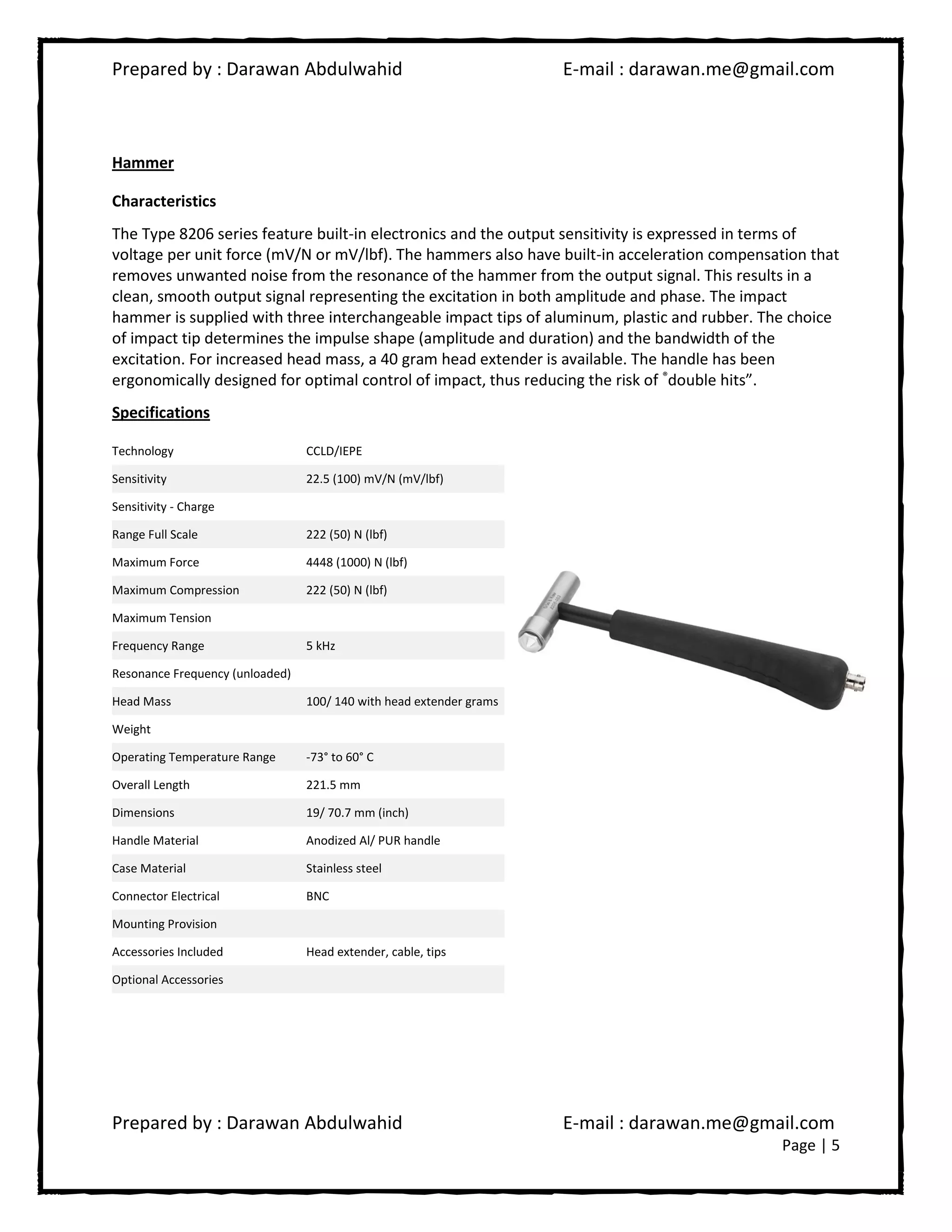 Impact hammer test | PDF