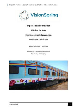 Lifeline Express & Vision Spring - Healthcare On A Train | Vision Access Project | PDF