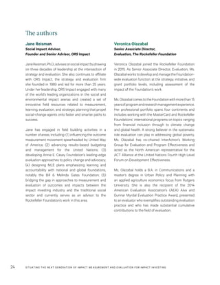 Situating the Next Generation of Impact Measurement and Evaluation for ...