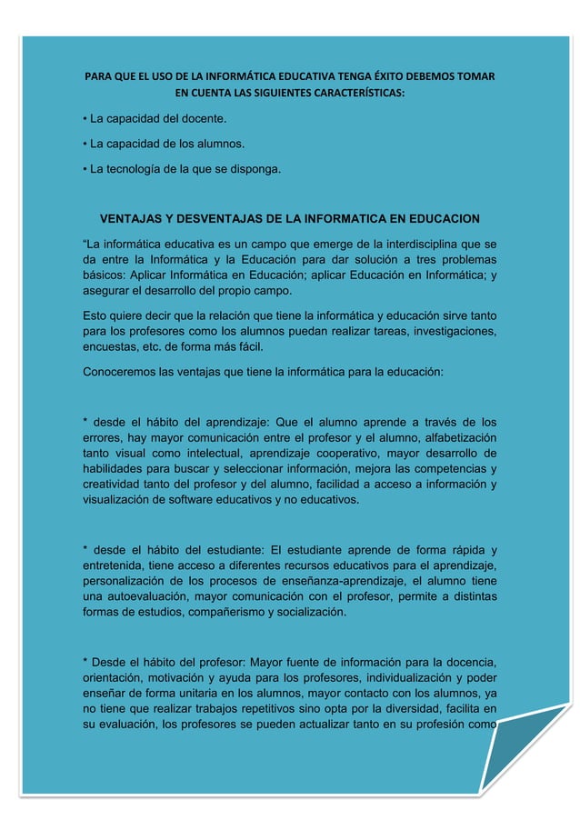 Impacto de la informatica en el ambito educativo | PDF
