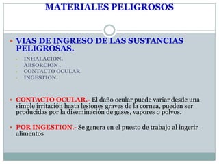 Impacto de las sustancias peligrosas sobre la salud jose sena 2011 | PPTX