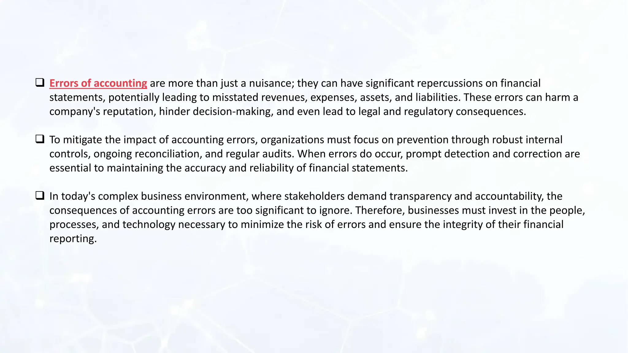 Impact of Accounting Errors on Financial Statements Detection and Correction.ppt | Stocks and ...