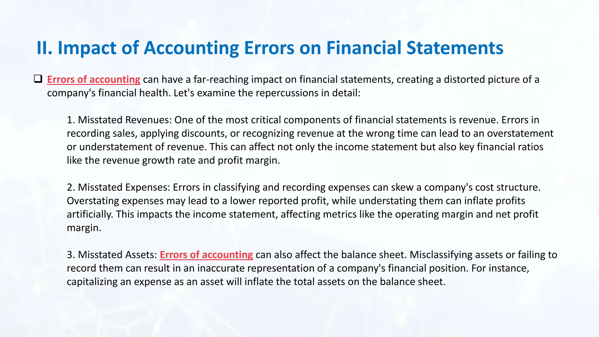 Impact of Accounting Errors on Financial Statements Detection and ...