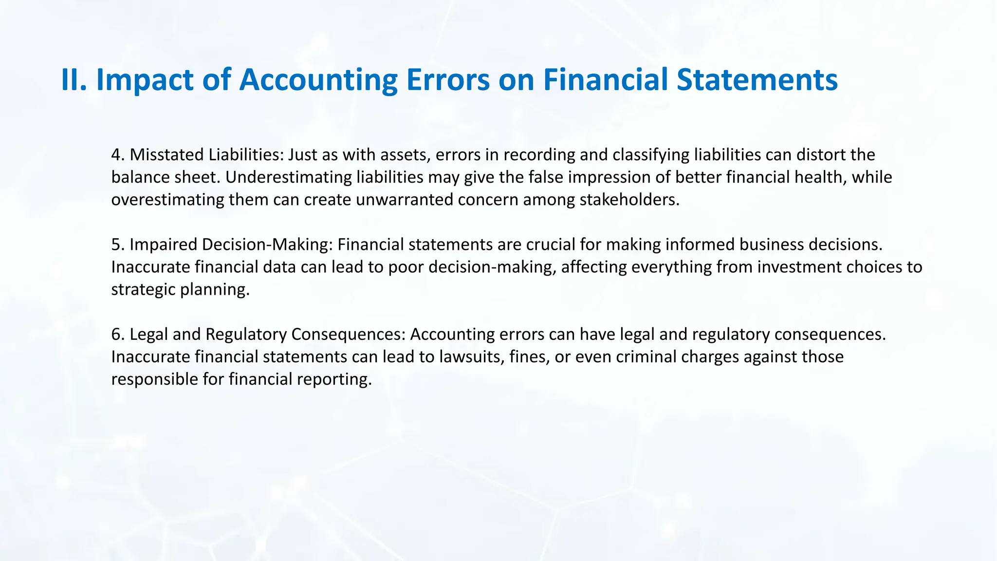 Impact of Accounting Errors on Financial Statements Detection and ...