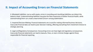 Impact of Accounting Errors on Financial Statements Detection and ...