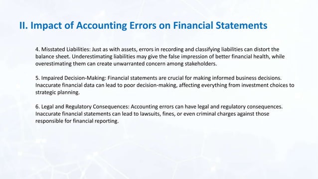 Impact of Accounting Errors on Financial Statements Detection and ...