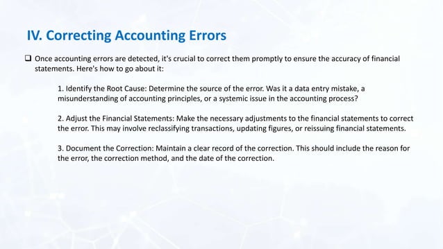 Impact of Accounting Errors on Financial Statements Detection and Correction.ppt | Stocks and ...