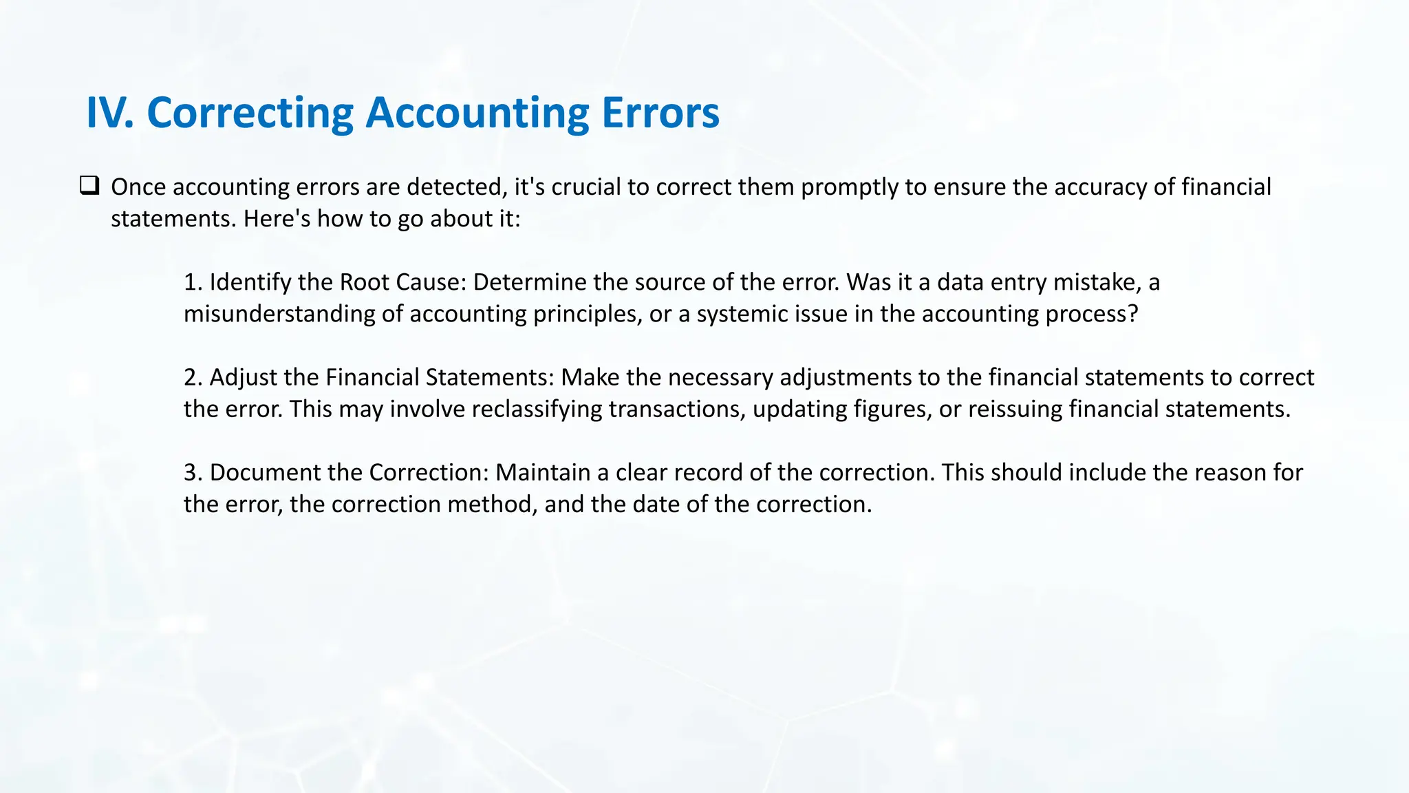 Impact of Accounting Errors on Financial Statements Detection and ...