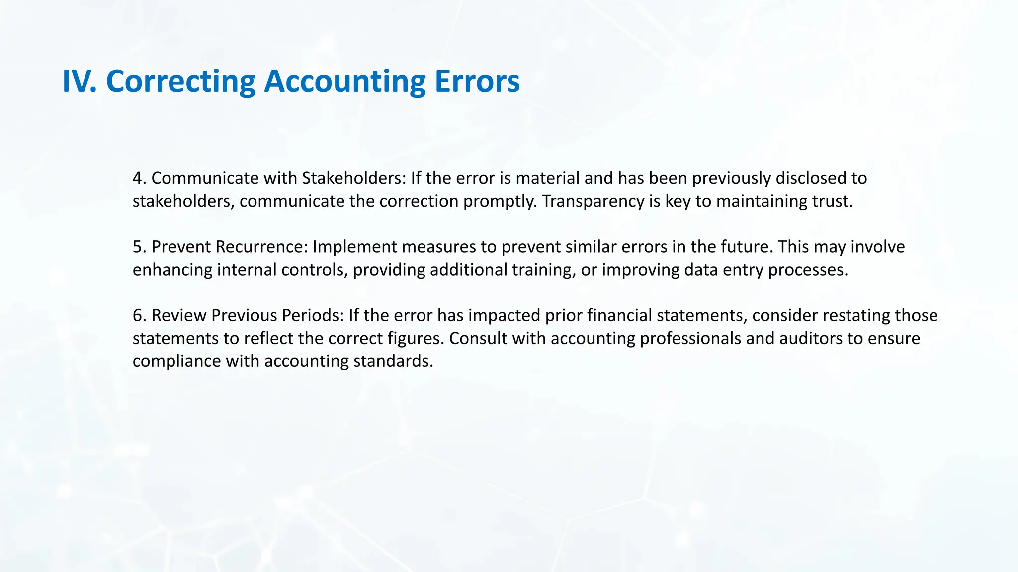 Impact Of Accounting Errors On Financial Statements Detection And Correction Pdf