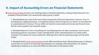 Impact of Accounting Errors on Financial Statements Detection and ...