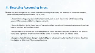 Impact of Accounting Errors on Financial Statements Detection and ...