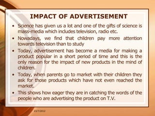 Impact of advertisement | PPTX