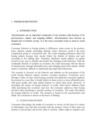 Impact of advertisements on buying behaviour of youth | DOCX