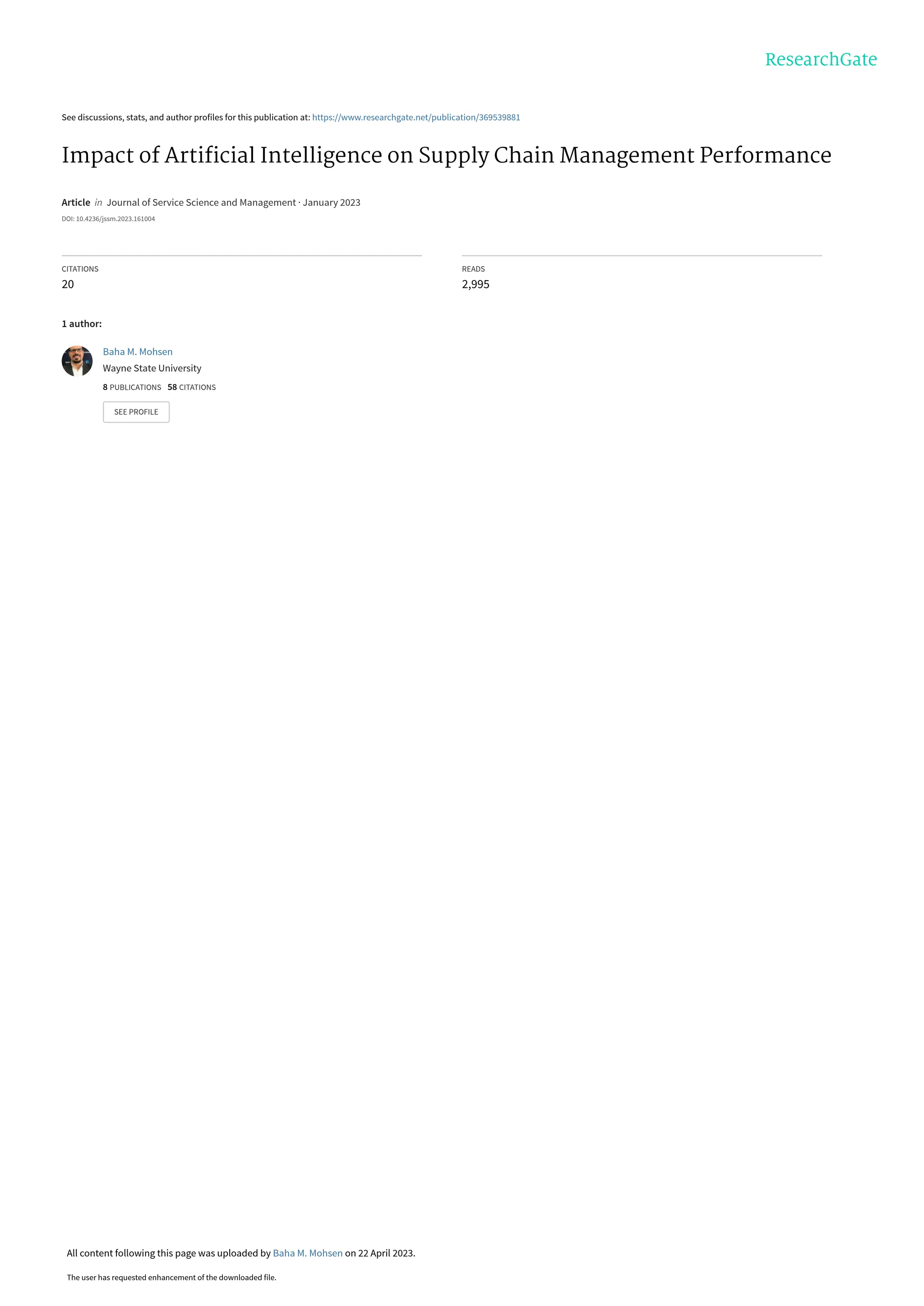 ImpactofArtificialIntelligenceonSupplyChainManagementPerformance-JSSM.pdf