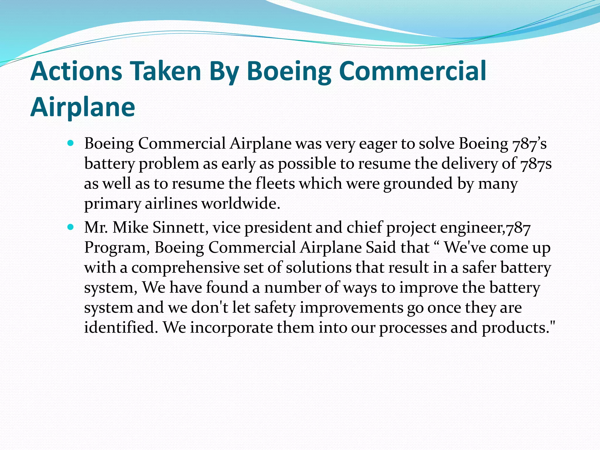 Impact of boeing 787’s battery failure on airlines | PPTX