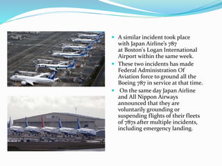 Impact of boeing 787’s battery failure on airlines | PPTX