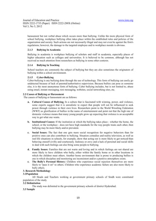 Impact of bullying on the performance of the students at primary level ...