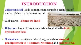 Impact of calcareous soil on crop production in bihar | PPTX