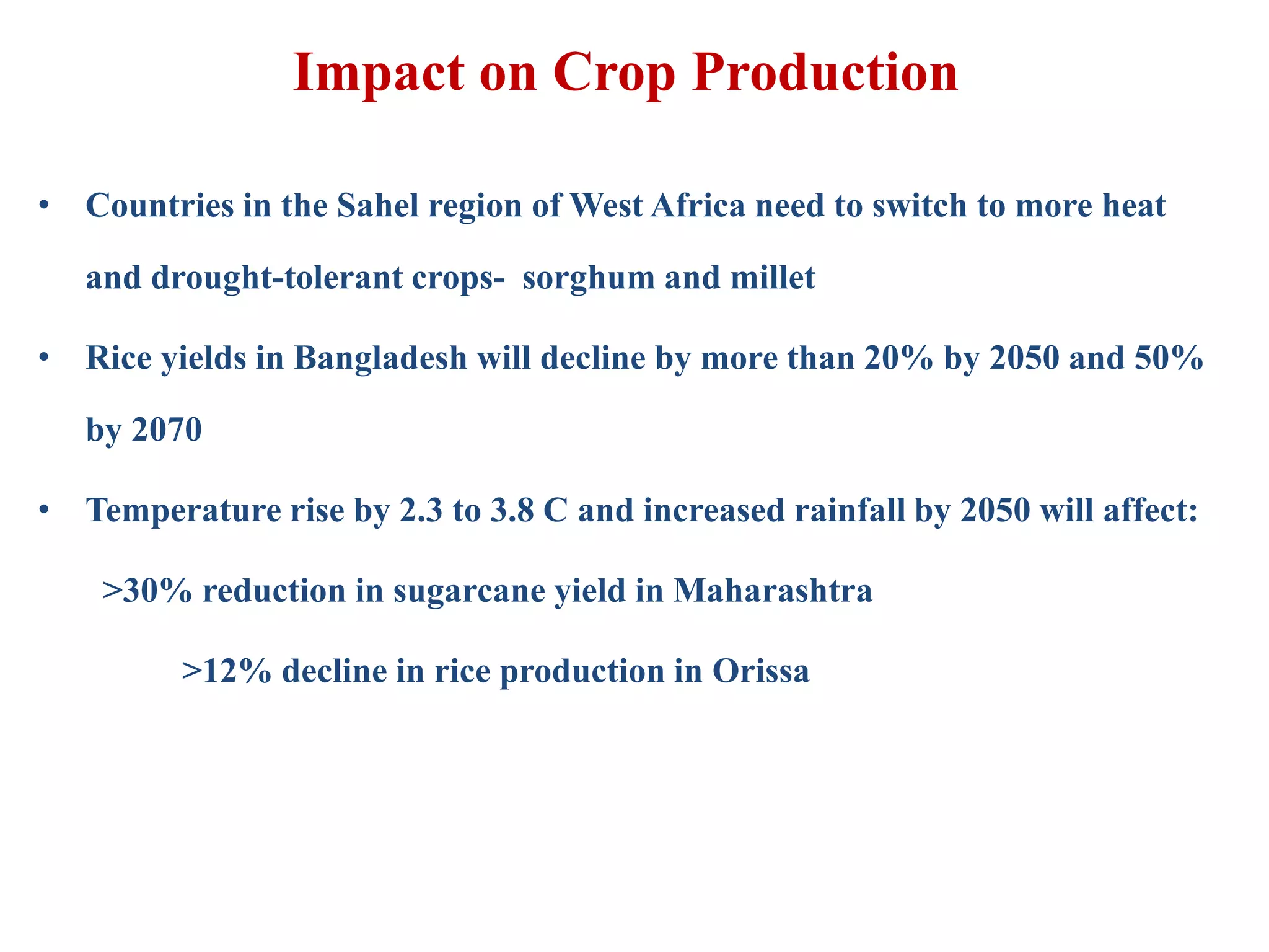 Impact of climate change on agriculture & allied sectors | PPTX
