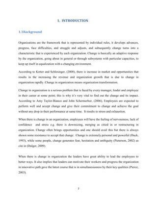 Impact of change in organizational structure and change in technology ...